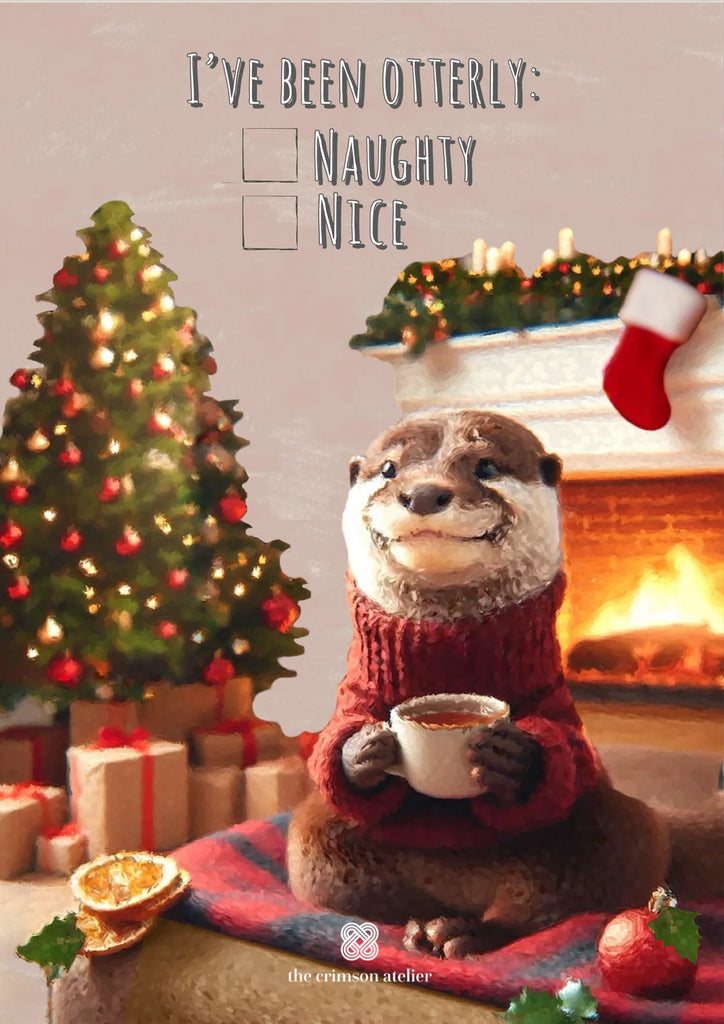 Otterwise Fireplace Christmas Card — PaperMarket