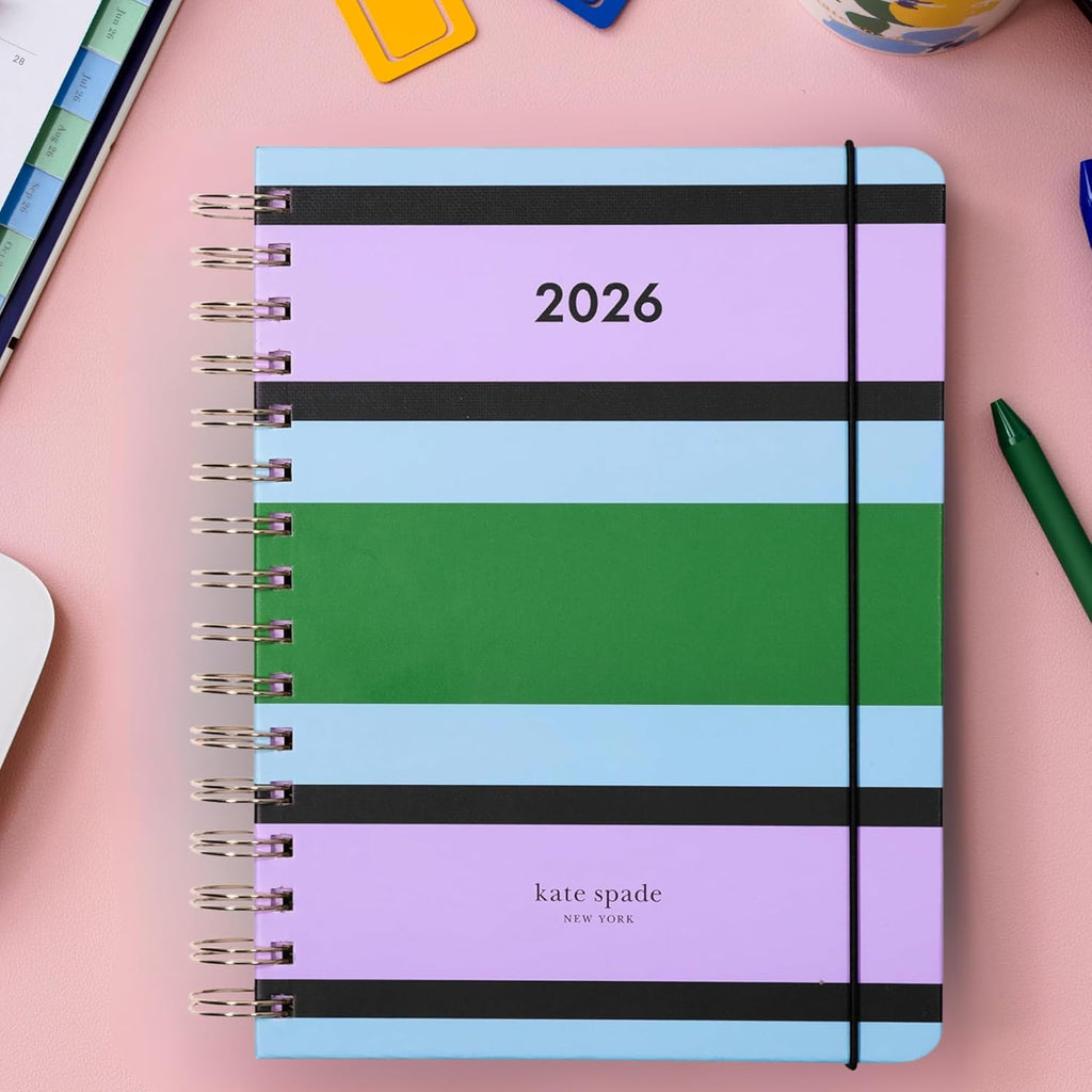 Kate Spade Spiral Planner Large - 12 Month Downtown Stripe — PaperMarket