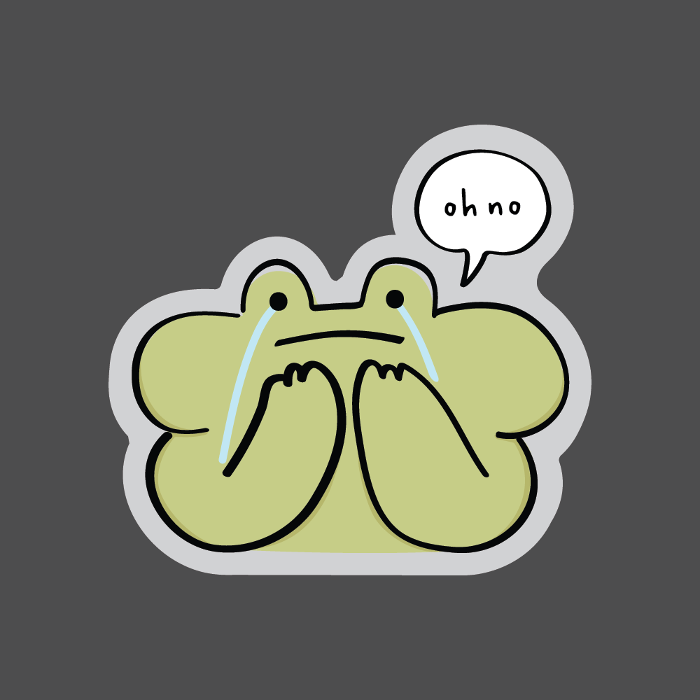 Anxious Frog Sticker (Vinyl) — PaperMarket
