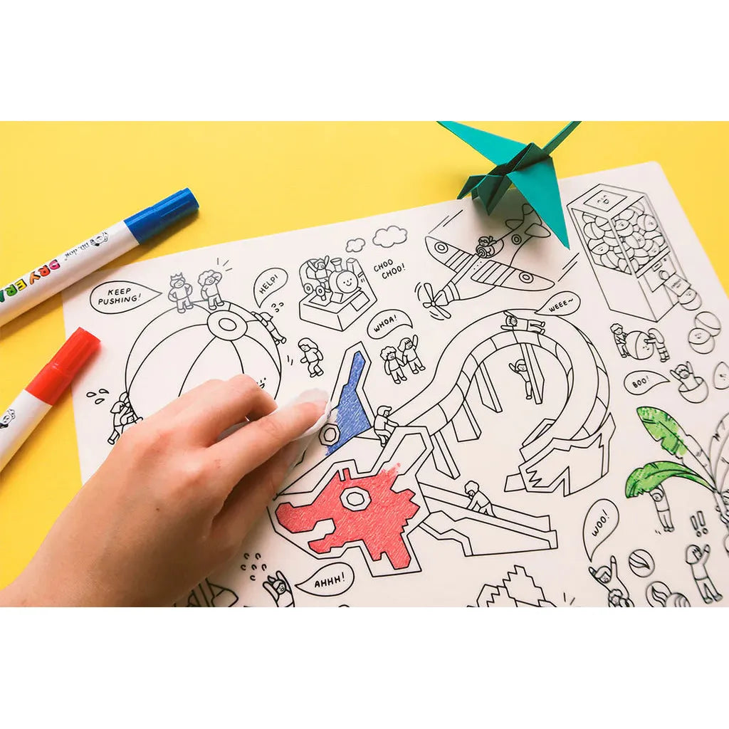 Colouring Placemat: Nostalgic Playground — PaperMarket