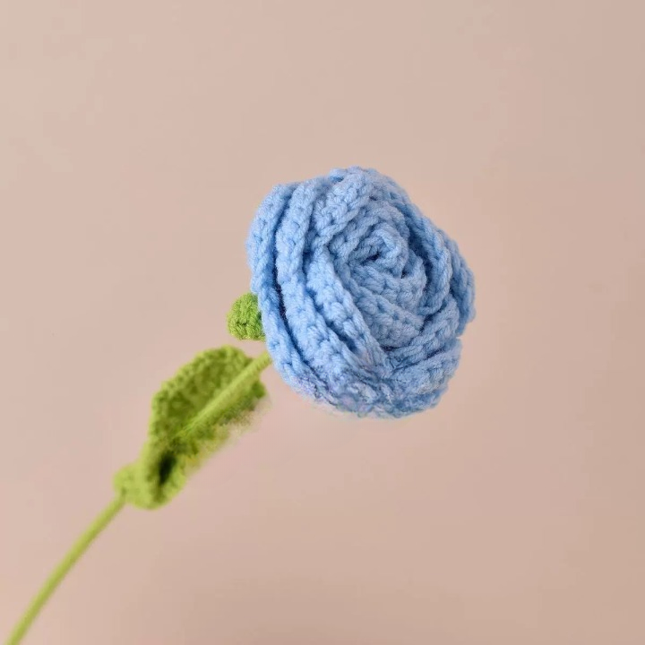 Crochet Flower - Blue Rose — PaperMarket