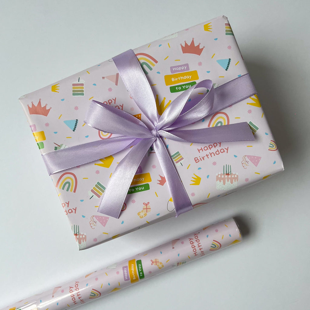 Gift Wrapping Paper Roll 3 Sheets - Birthday Party — PaperMarket