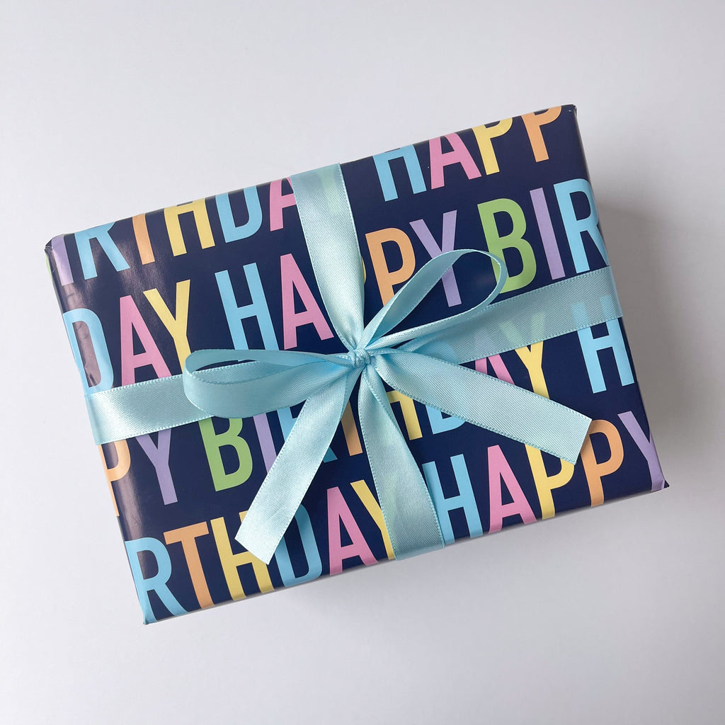 Gift Wrapping Paper Roll 3 Sheets - Happy Birthday Words — PaperMarket