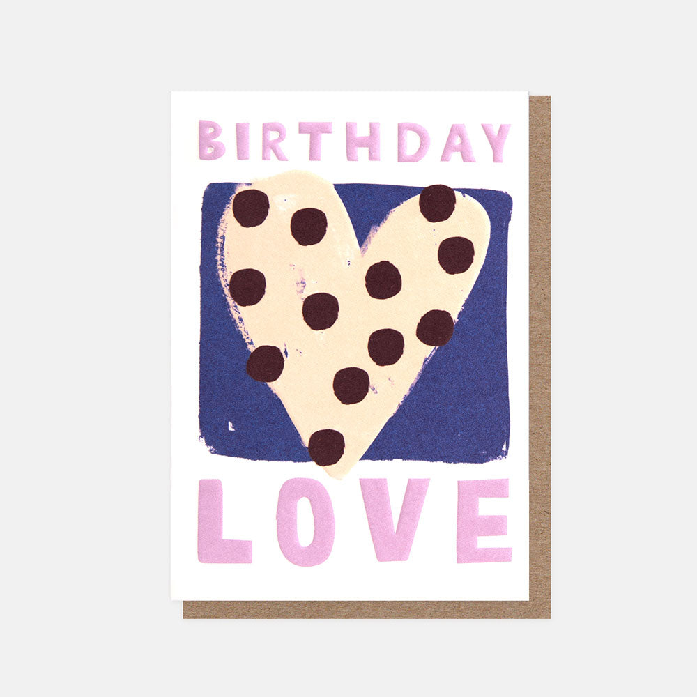 Greeting Card - Minis Bday Spotty Heart Blue — PaperMarket
