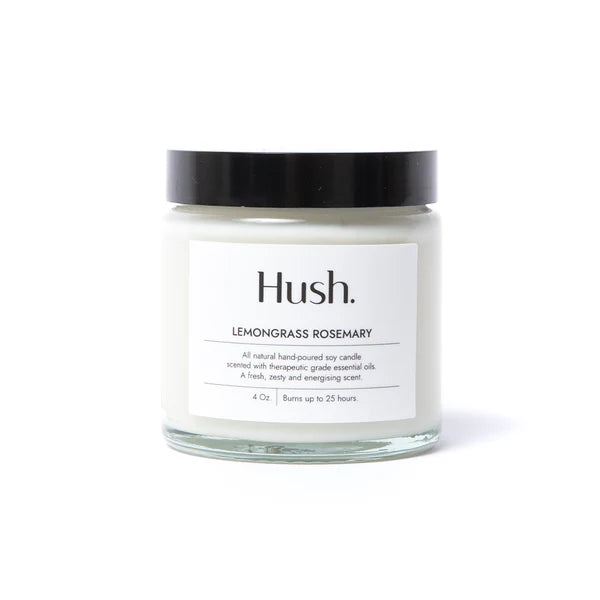 Hush Candle 4Oz-Lemongrass Rosemary — PaperMarket