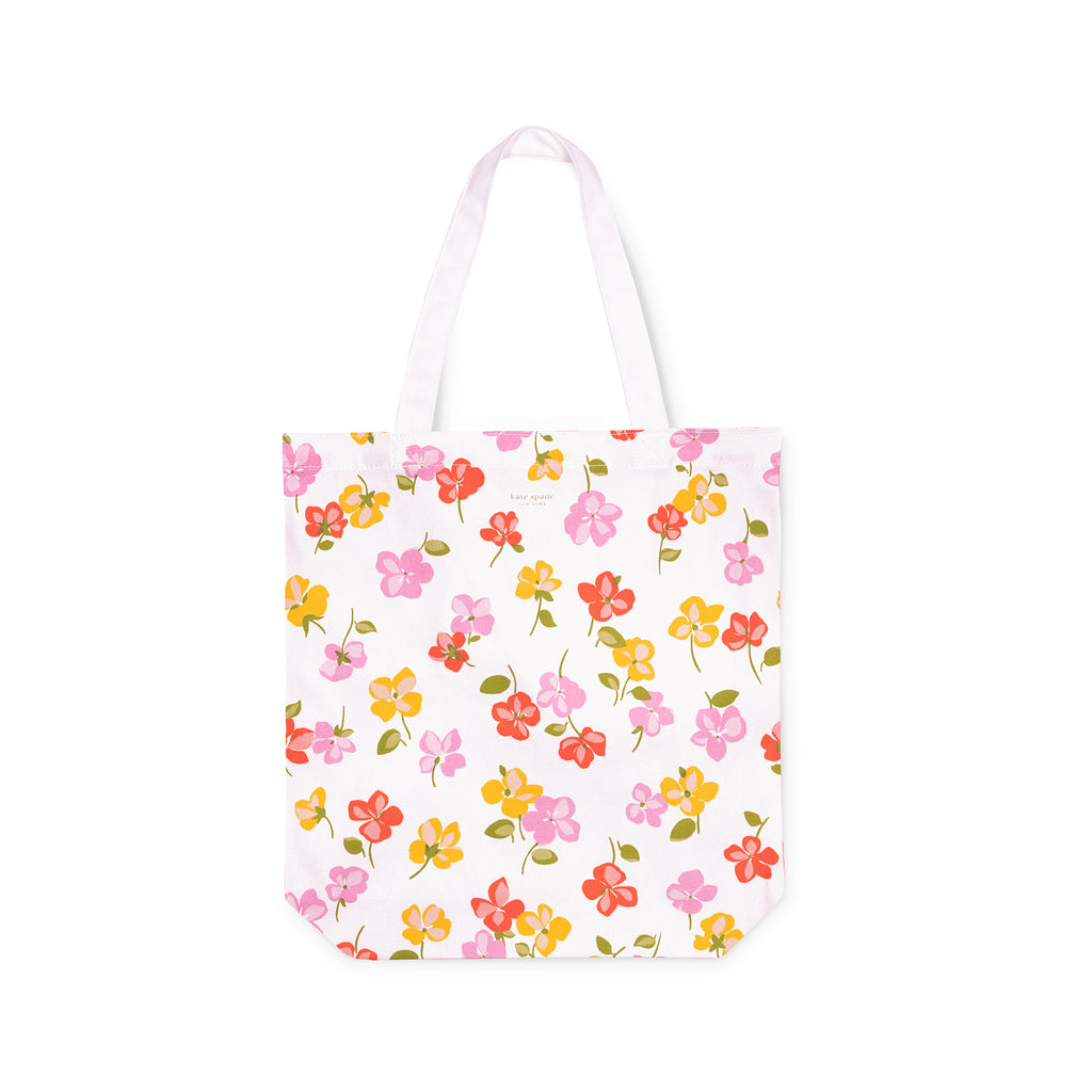 Kate Spade Canvas Book Tote - Spring Pansies — PaperMarket
