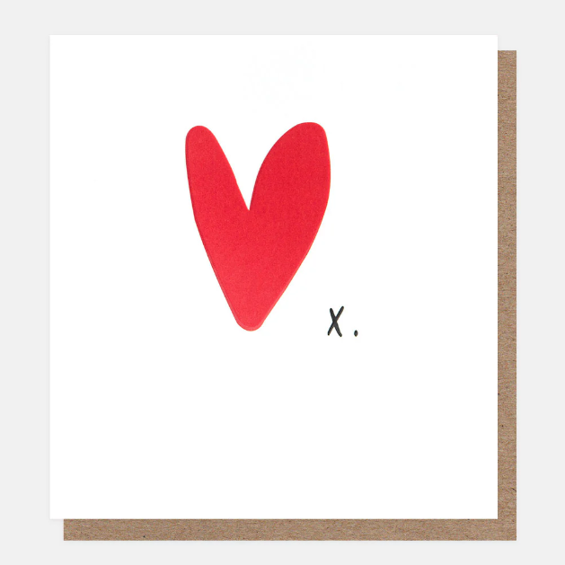 Greeting Card - Red Heart with Kiss — PaperMarket