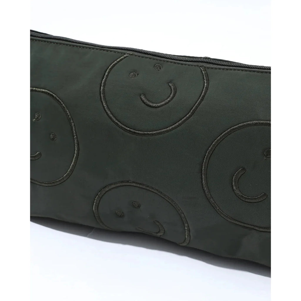 Signature Smile Embroidery Bolster Bag in Olive — PaperMarket