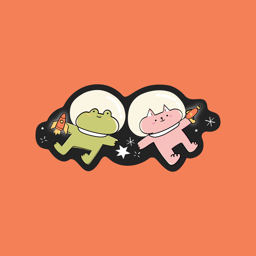 Spacey Duo Sticker (Vinyl) — PaperMarket